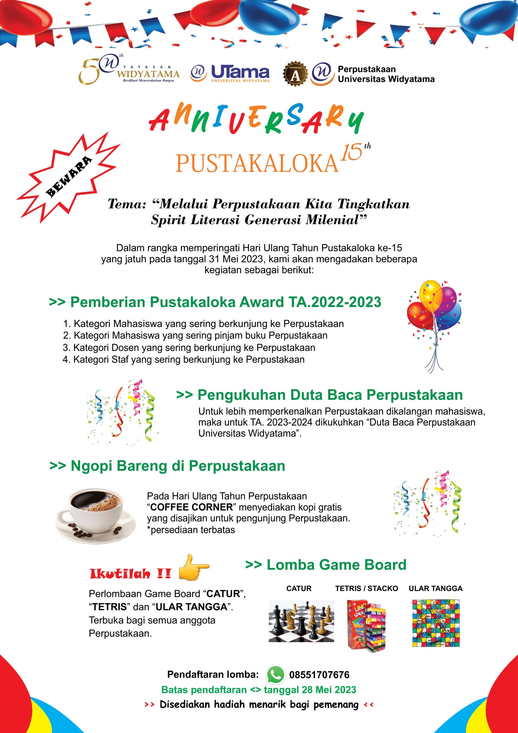 Poster Ultah 2 - Perpustakaan Universitas Widyatama