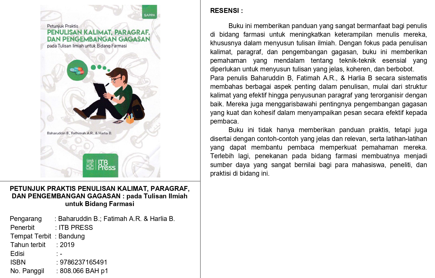 Resensi Buku - PETUNJUK PRAKTIS PENULISAN KALIMAT, PARAGRAF, DAN ...
