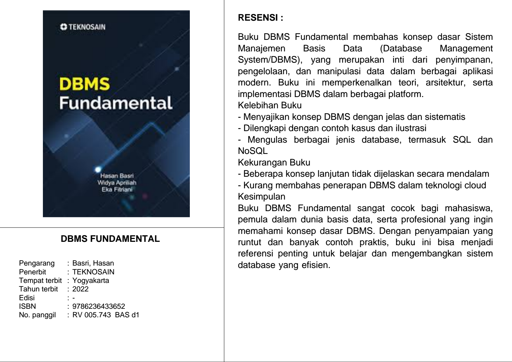 18. DBMS FUNDAMENTAL - Perpustakaan Universitas Widyatama